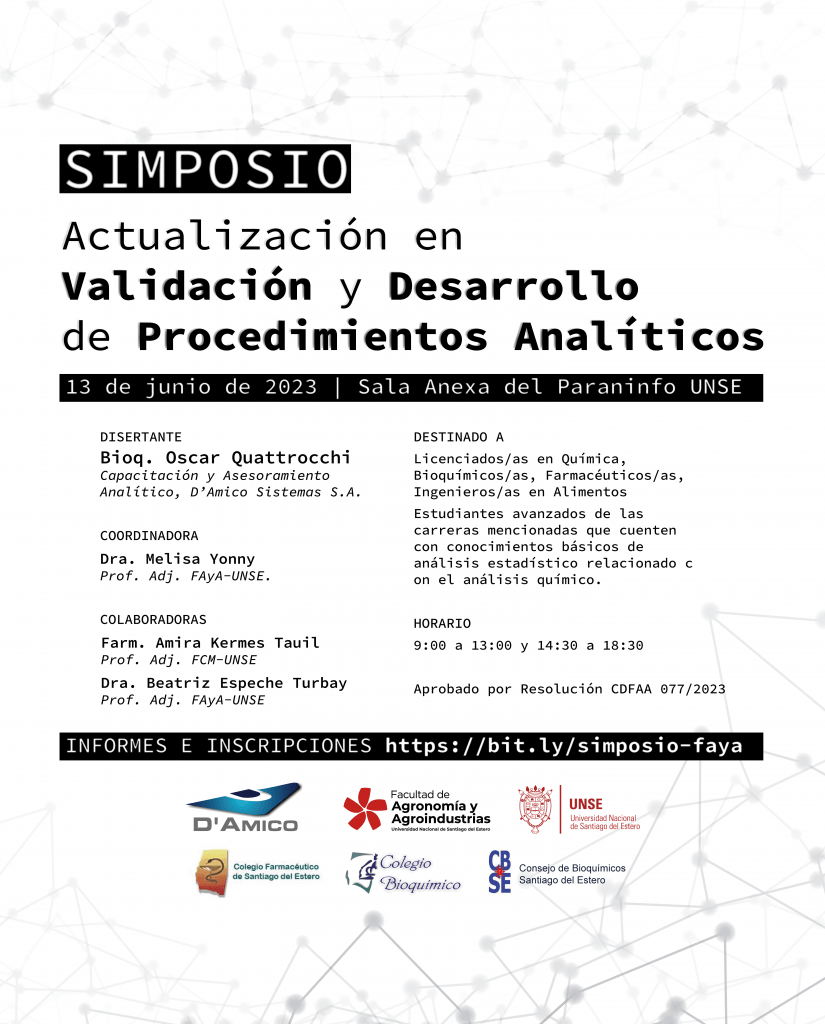 SIMPOSIO: ACTUALIZACIÓN EN VALIDACIÓN Y DESARROLLO DE PROCEDIMIENTOS ...
